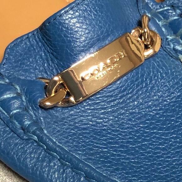 Coach | Shoes | Coach Blue Olive Leather Loafers Sz 6 | Poshmark